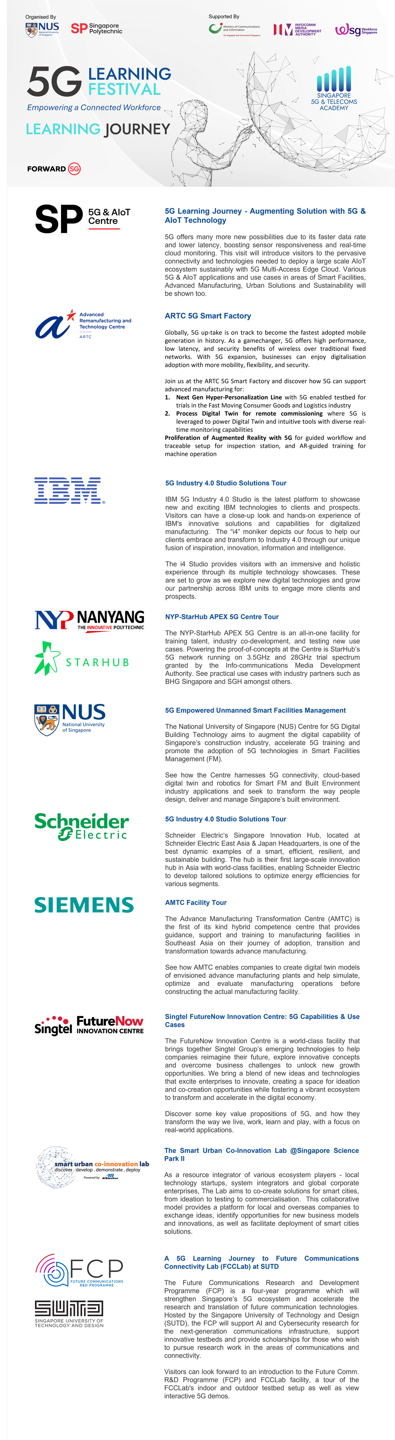 Thu 13 Oct: 10 Learning Journeys (5G Learning Festival)